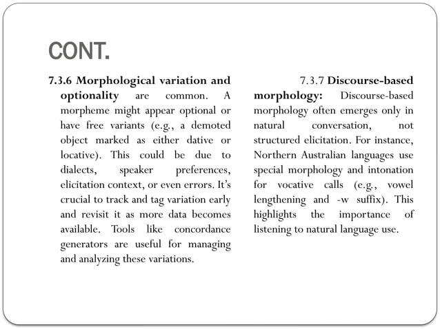 Further Morphology and Syntax (Linguistics Fieldwork).pptx