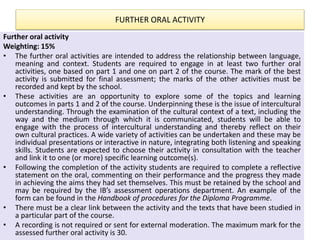 Further oral activity instructions - assessment | PPT