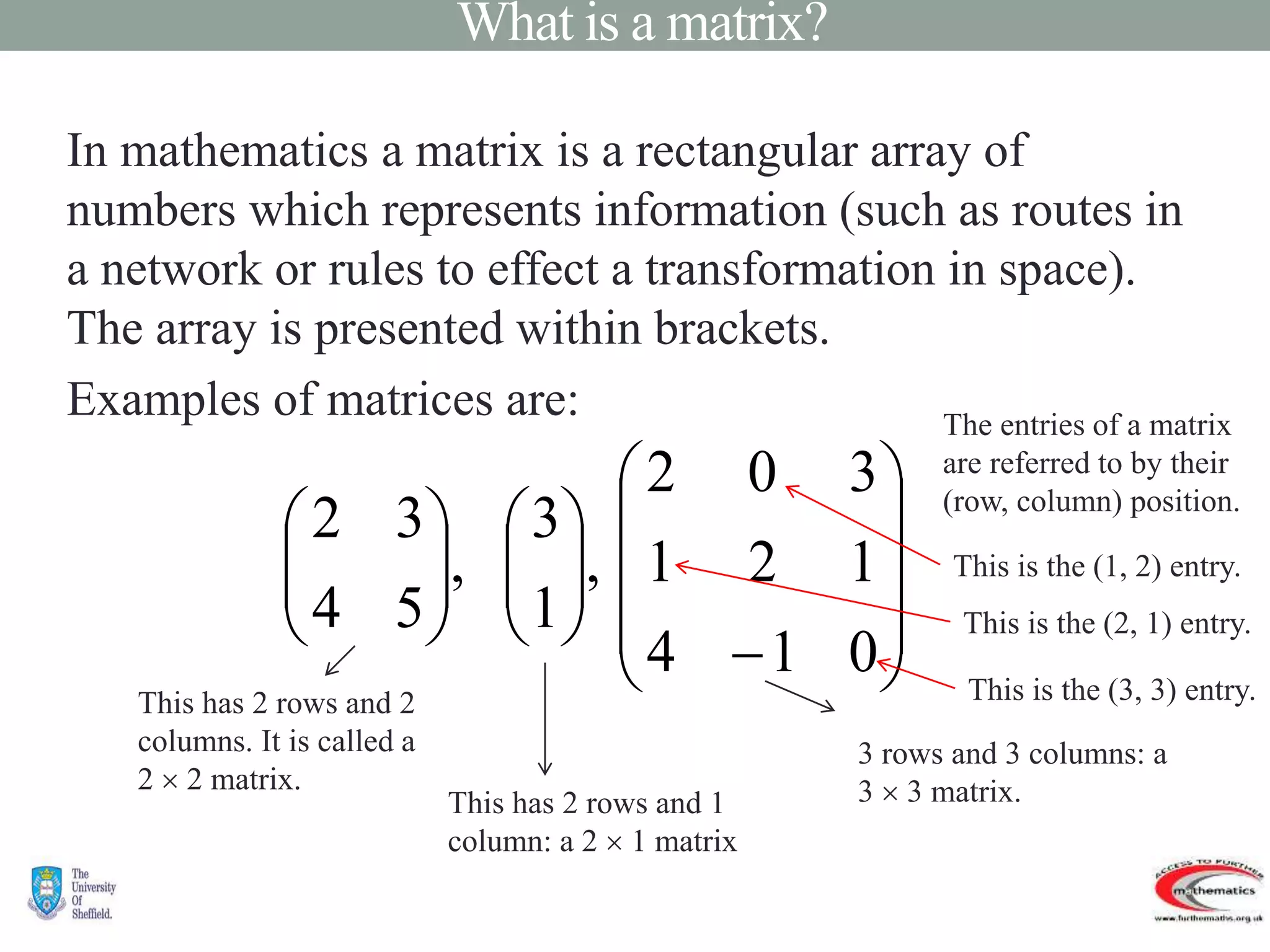 Further pure mathematics 3 matrix algebra | PPT