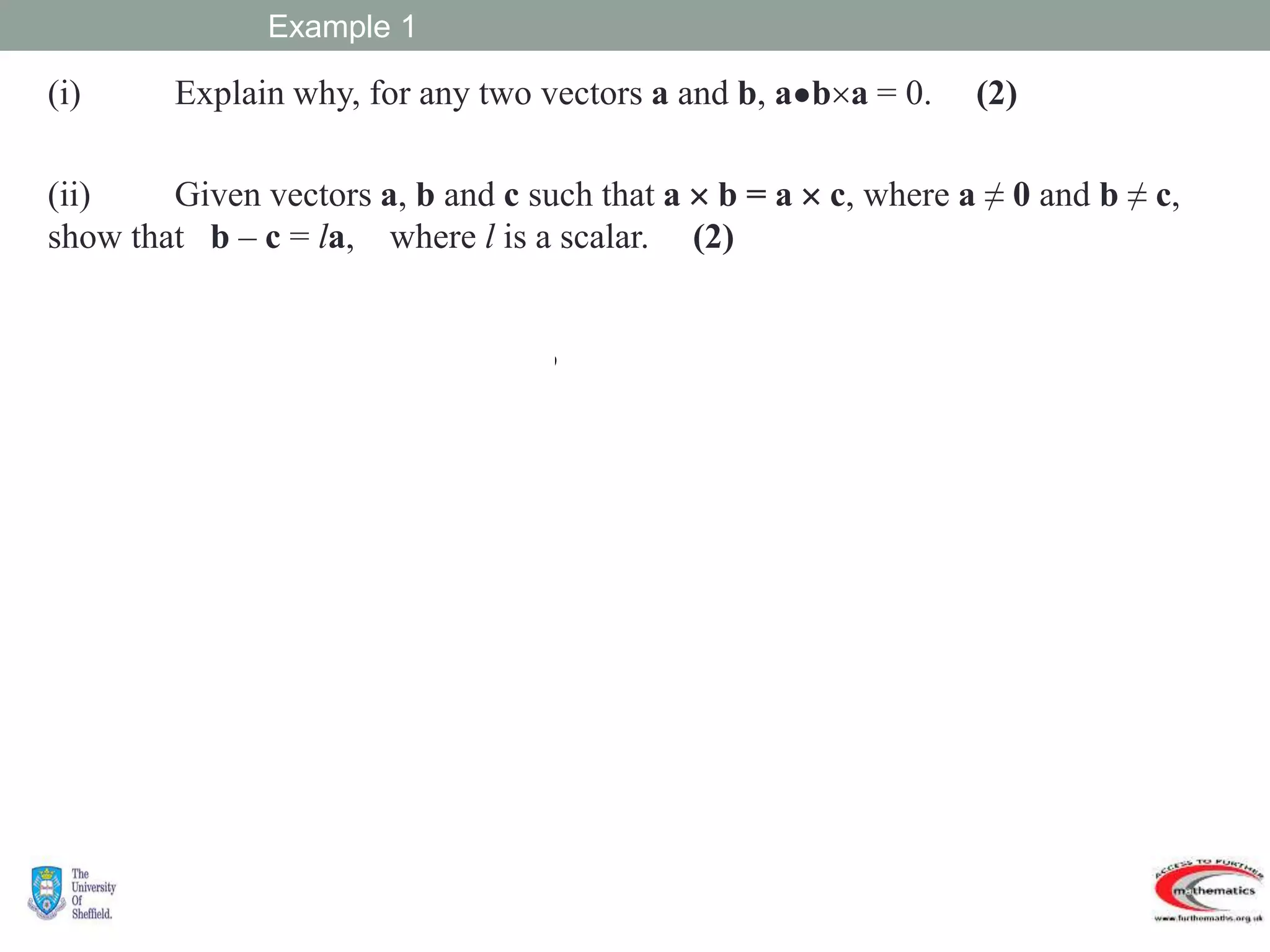 Further pure mathmatics 3 vectors | PPTX