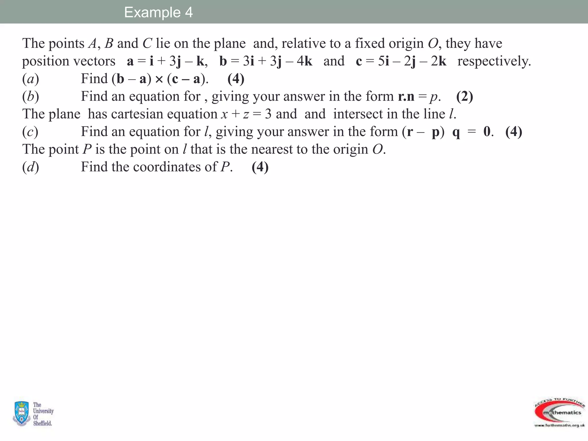 Further pure mathmatics 3 vectors | PPTX