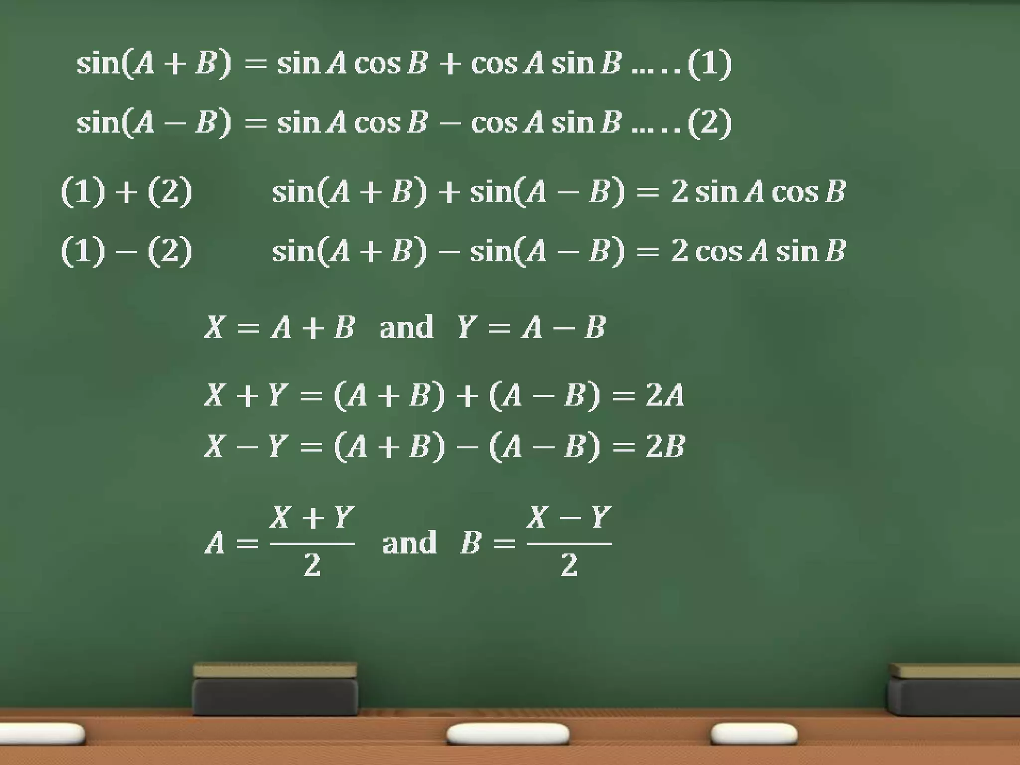 Further trigonometry identities | PPTX | Physics | Science