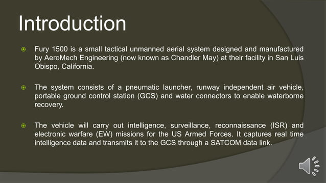 Fury 1500, usa unmanned aerial vehicle | PPT