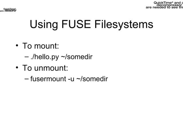 Building File Systems with FUSE | PPT | Operating Systems | Computer Software and Applications