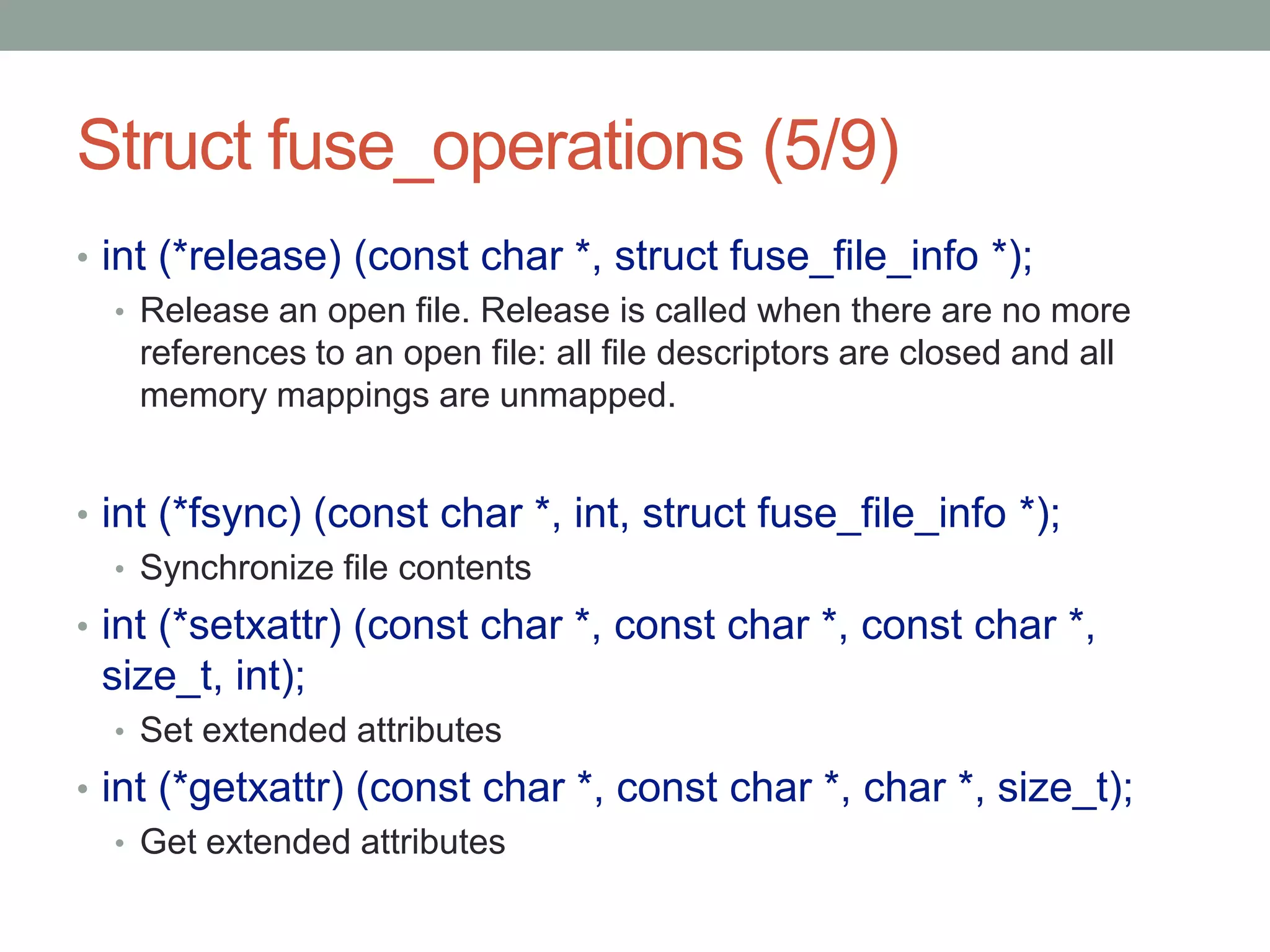 Fuse- Filesystem in User space | PPTX