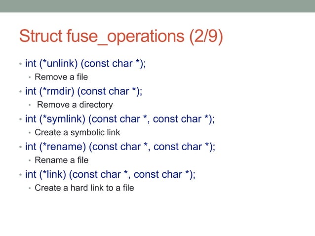 Fuse Filesystem In User Space Ppt