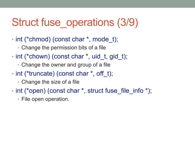 Fuse- Filesystem in User space | PPTX