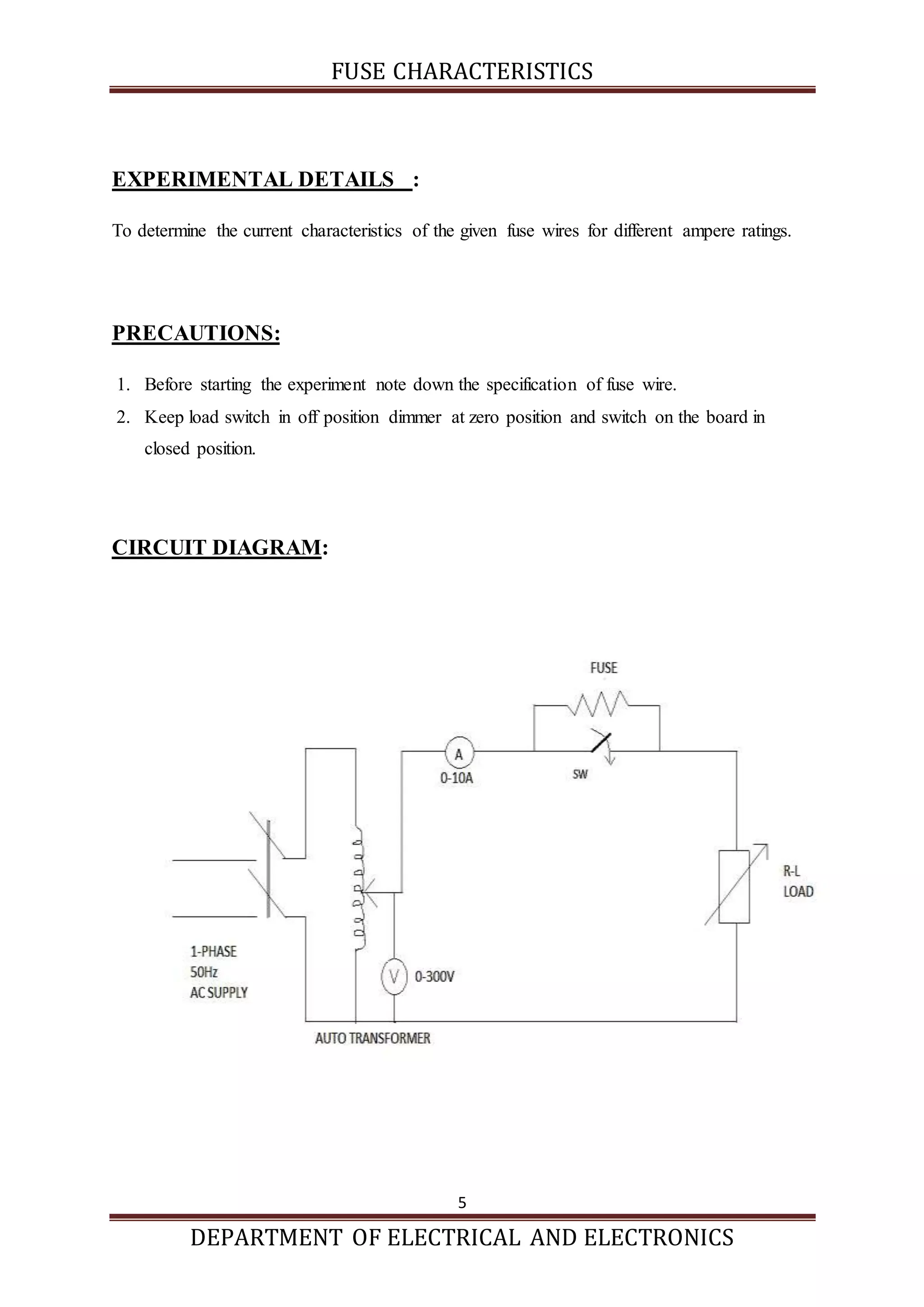 Fuse characteristics | DOCX