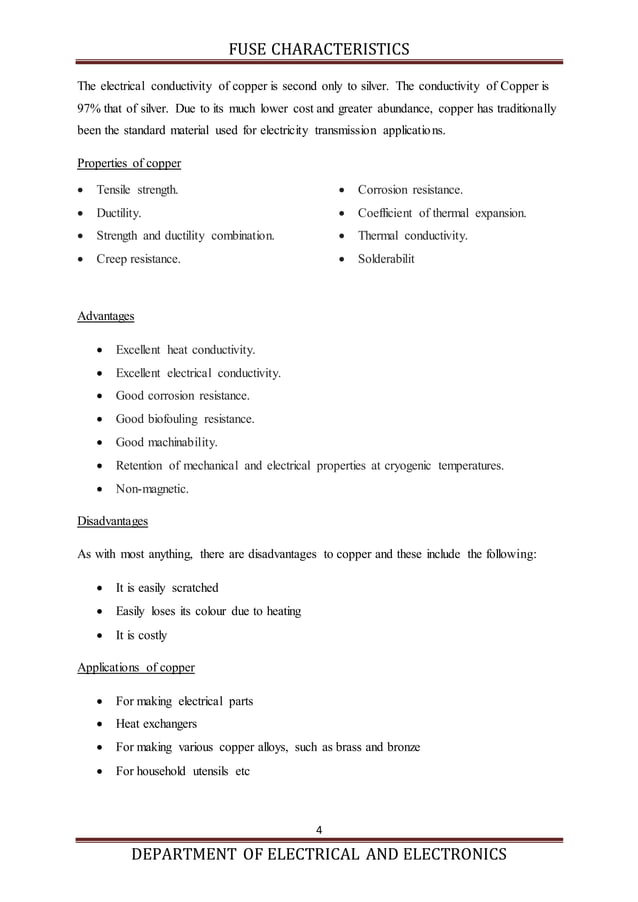 Fuse characteristics | DOCX | Physics | Science