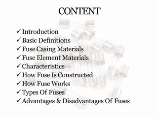 Fuses(The power system protection) | PPTX