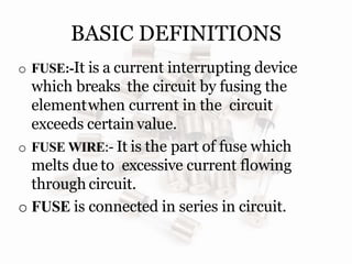 Fuses(The power system protection) | PPTX