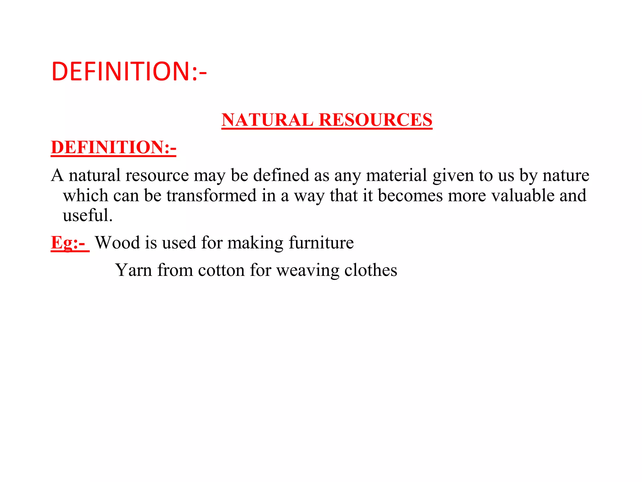 Natural resources | PPTX