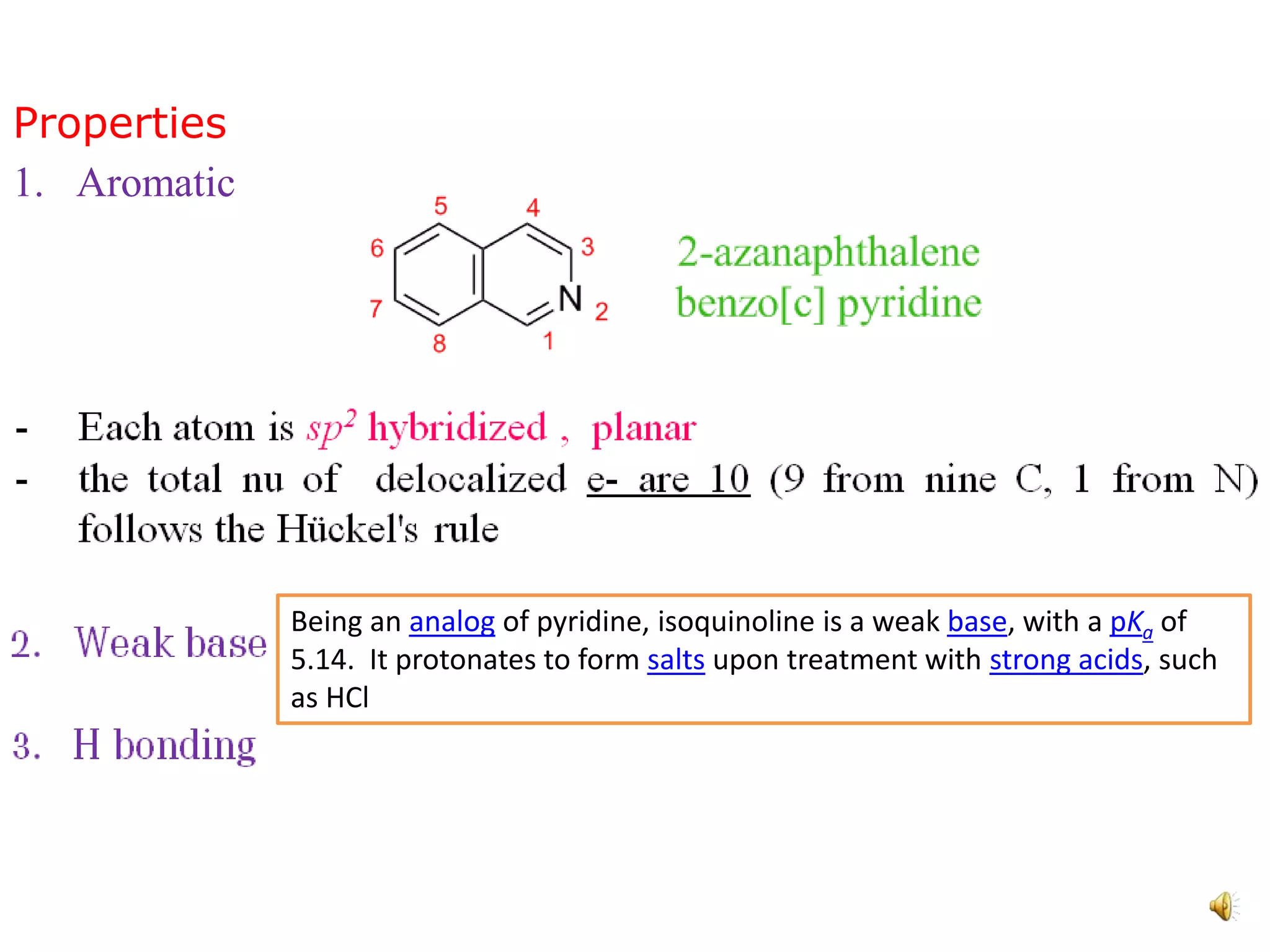 Fused heterocyclic compound isoquinoline | PPTX