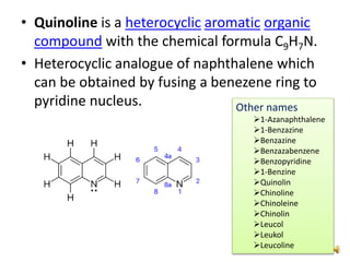 Fused heterocyclic compounds quinoline | PPTX