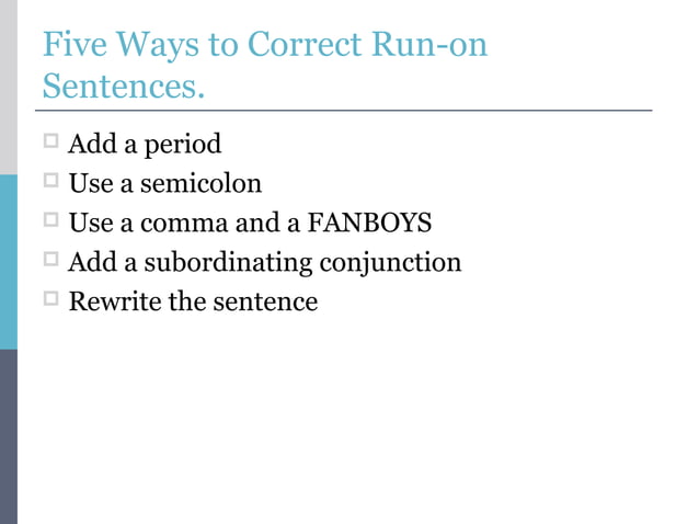 Fused Sentences and Comma Splices | PPT