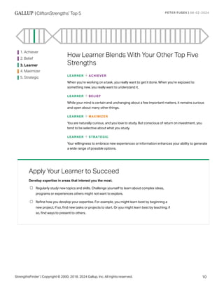 Peter Fusek's TOP_5 gallup strengths finder 2.0 Tom Rath assesment | PDF