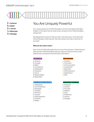 Peter Fusek's TOP_5 gallup strengths finder 2.0 Tom Rath assesment | PDF