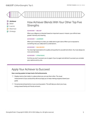 Peter Fusek's TOP_5 gallup strengths finder 2.0 Tom Rath assesment | PDF