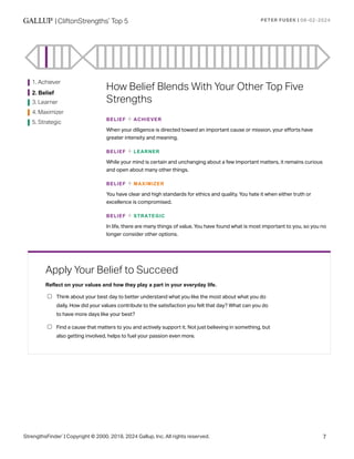 Peter Fusek's TOP_5 gallup strengths finder 2.0 Tom Rath assesment | PDF