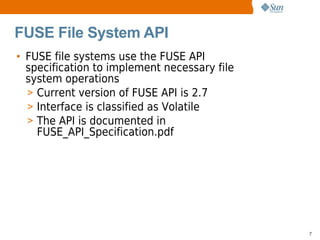 FUSE (Filesystem in Userspace) on OpenSolaris | PDF
