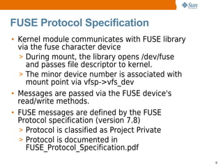 FUSE (Filesystem in Userspace) on OpenSolaris | PDF