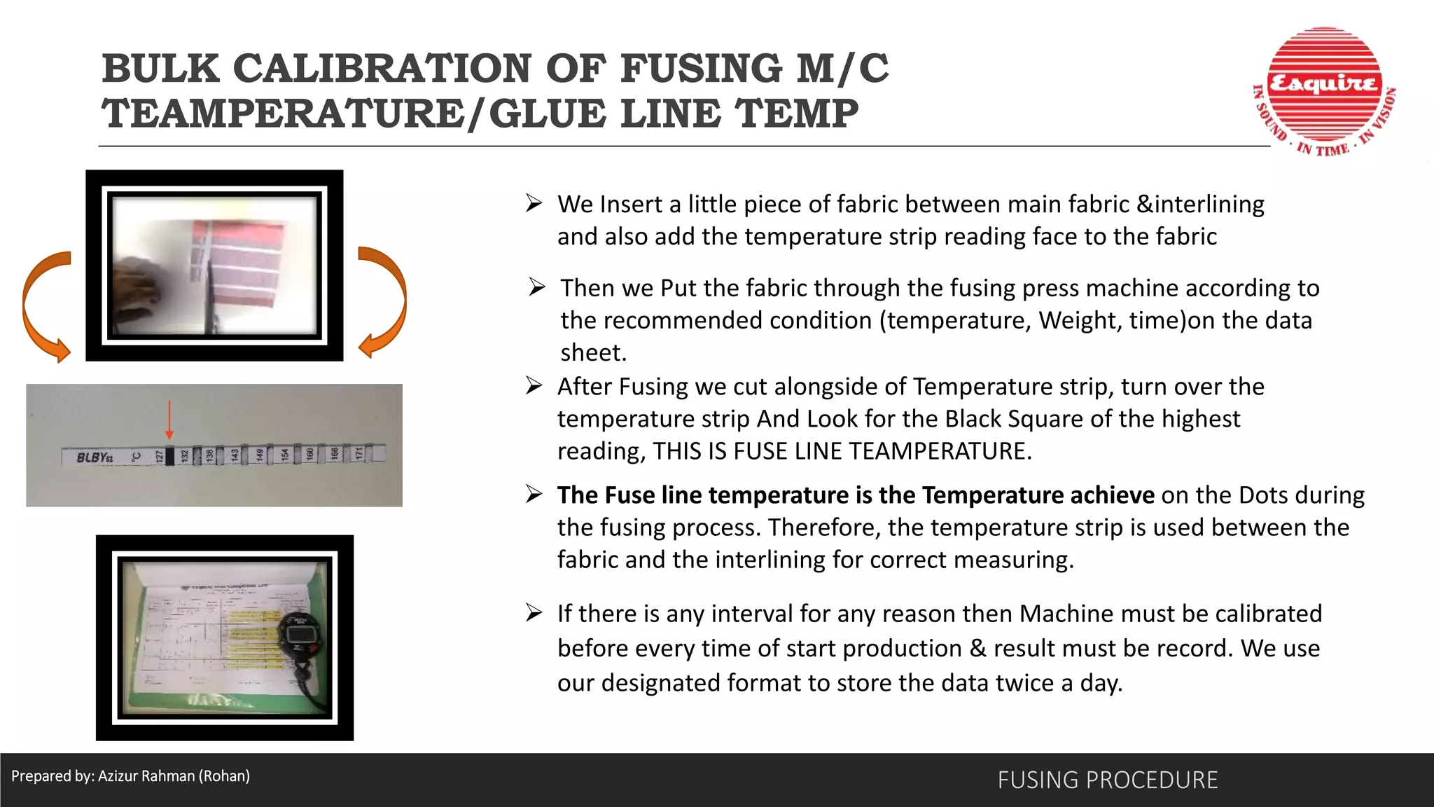 Fusing procedure in Garments Industry | PPTX