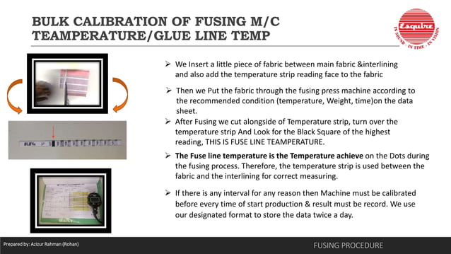 Fusing procedure in Garments Industry | PPTX