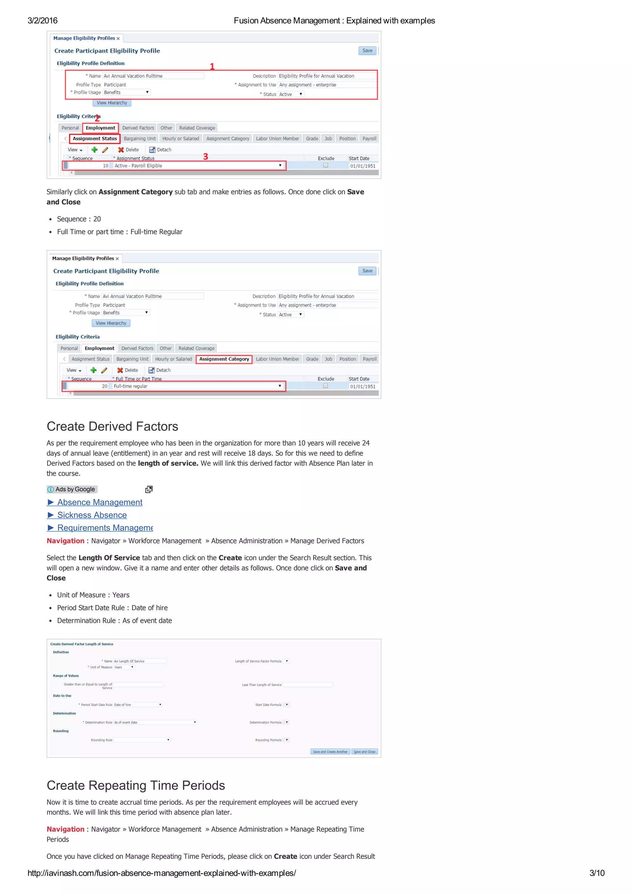 Fusion absence management explained with examples | PDF