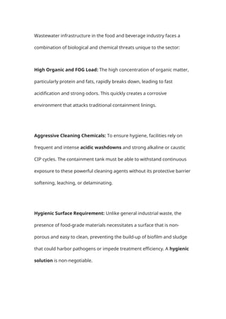 Fusion Bonded Epoxy Tank for Food Processing Wastewater A hygienic ...