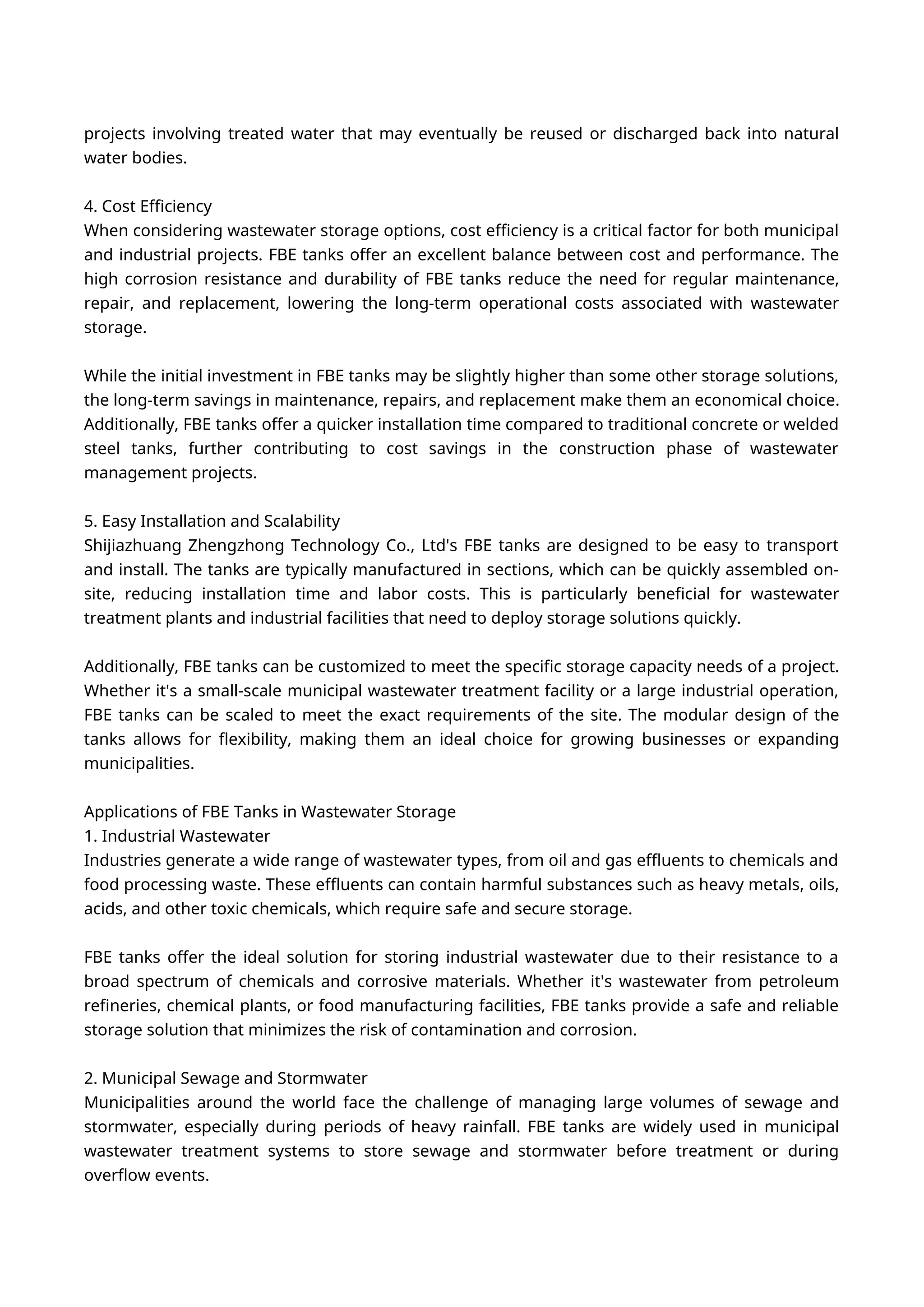 Fusion Bonded Epoxy Tanks as Wastewater Storage Tanks A Comprehensive ...