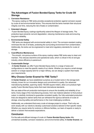 Fusion Bonded Epoxy Tanks for Crude Oil Storage.docx