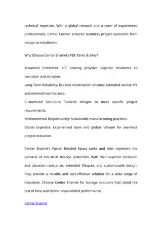 Fusion Bonded Epoxy Tanks & Silos The Ultimate Solution for Safe and ...