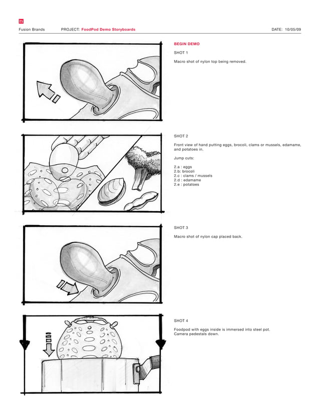 Fusion Brands FoodPod Storyboards | PDF