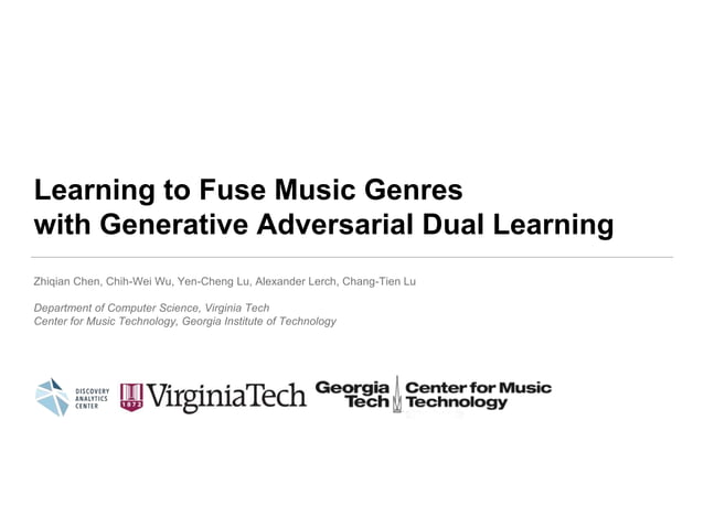 Learning to fuse music genres with generative adversarial dual learning ...
