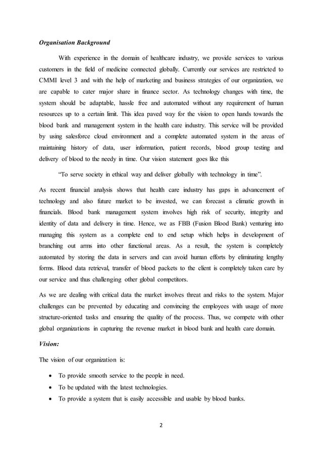 Fusion Blood Bank Management System Proposal | PDF