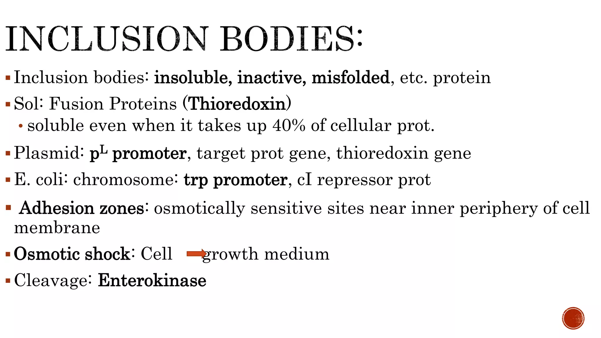 Fusion proteins & inclusion bodies, M. Sc. Zoology, University of ...