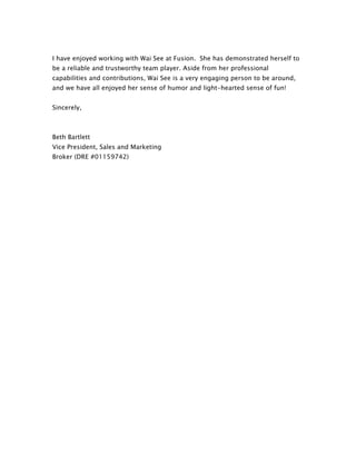 Fusion recommendation letter | PDF