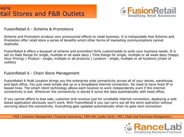 Affordable Retail Software - FusionRetail-6 | PPT
