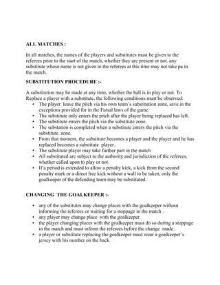 Fustal rulebook | PDF