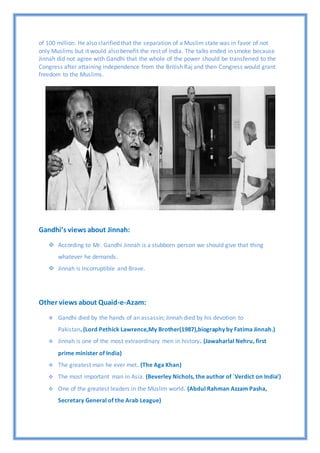 Quaid azam early life and his lesson | DOCX