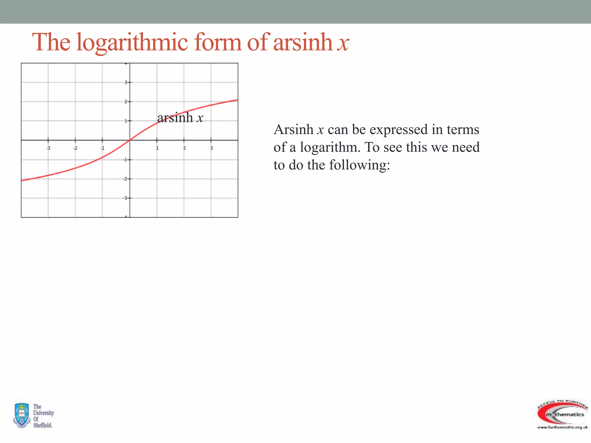 Futher pure mathematics 3 hyperbolic functions | PPTX