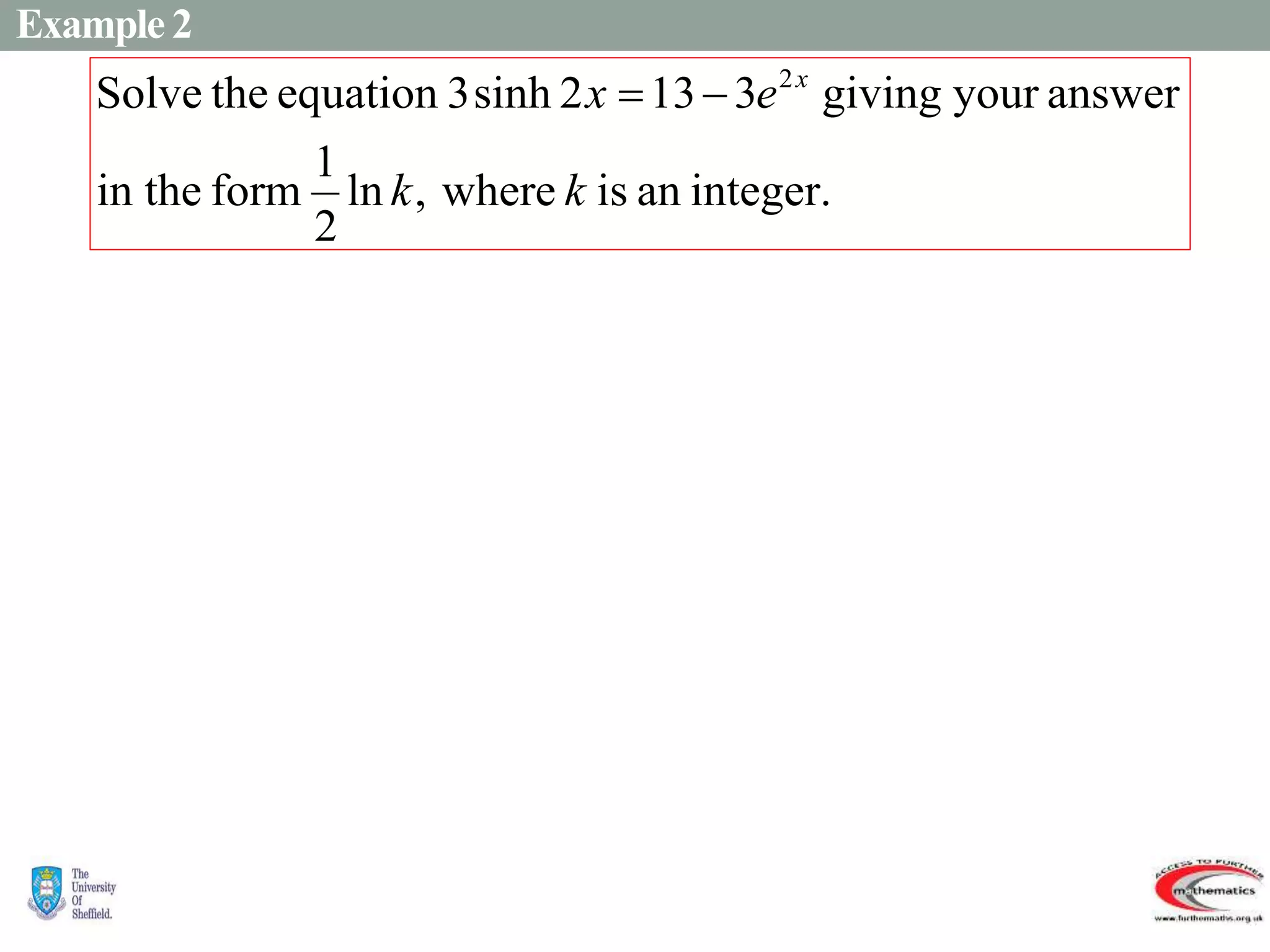 Futher pure mathematics 3 hyperbolic functions | PPTX