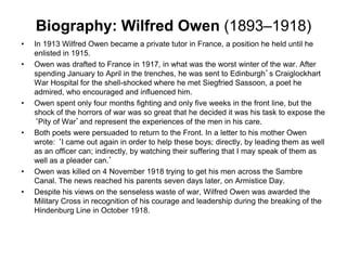 Futility revision information | PPTX | Poetry | Books and Literature