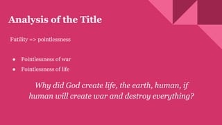 Futility by wilfred owen | PDF | Poetry | Books and Literature