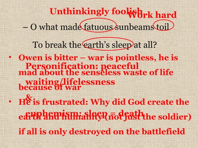 Analysis of the poem: Futility, by Wilfred Owen | PPT
