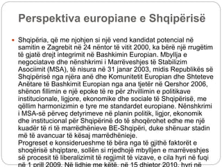 Futja e shqiperise ne BE | PPTX