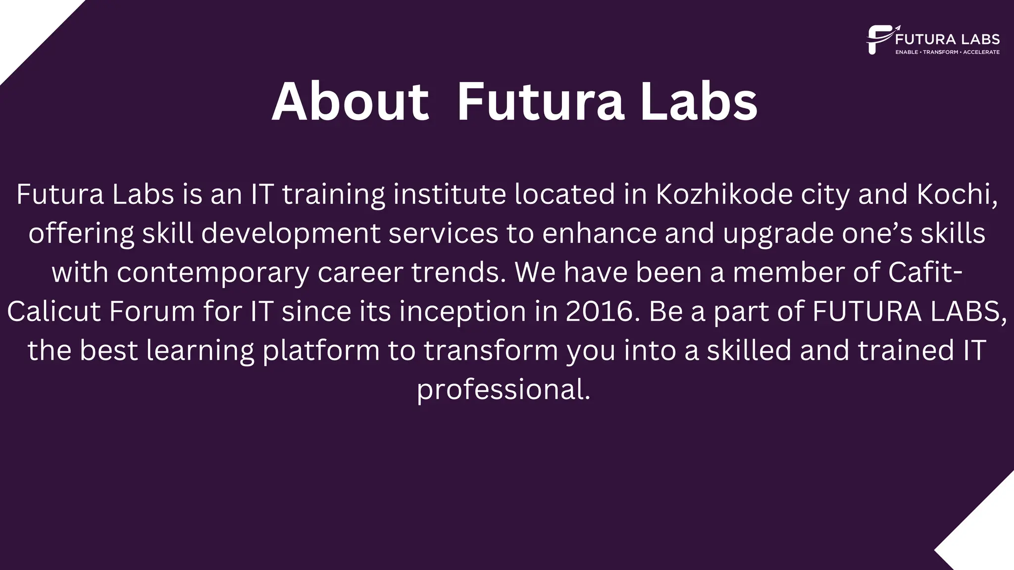 FUTURA LABS Best software training institute | PDF | Technology & Computing