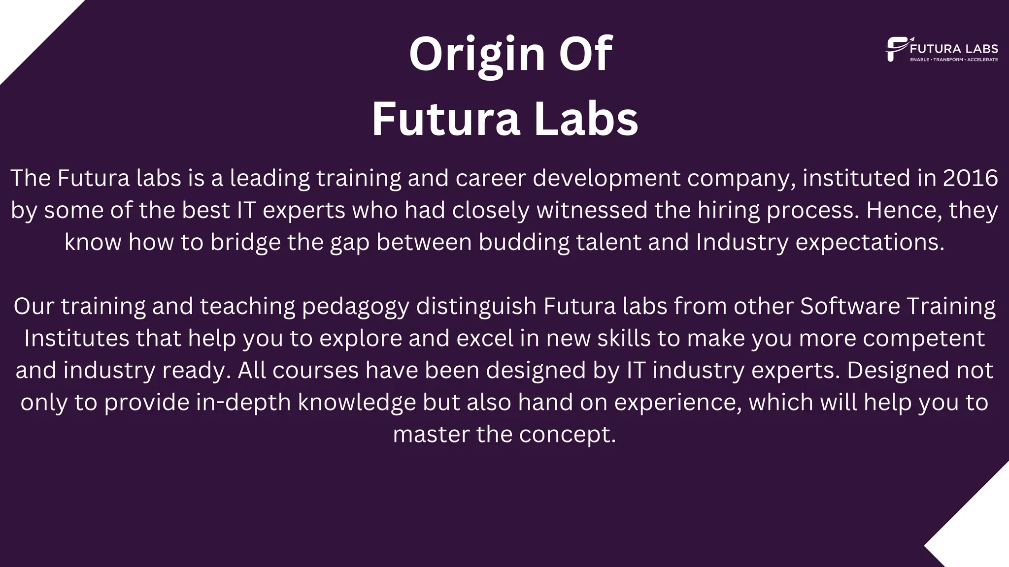 FUTURA LABS Best software training institute | PDF | Technology & Computing
