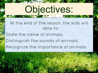 Lesson for Preschool: Animal Sounds | PDF