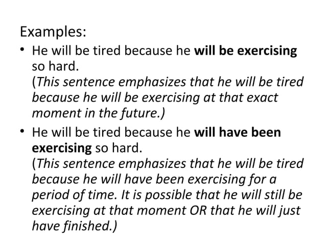 Future perfect continuous tense | PPT | Fitness and Exercise | Healthy ...